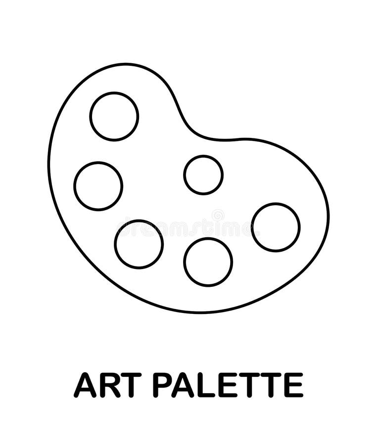 Coloring Page with Art Palette for Kids Stock Vector - Illustration of ...