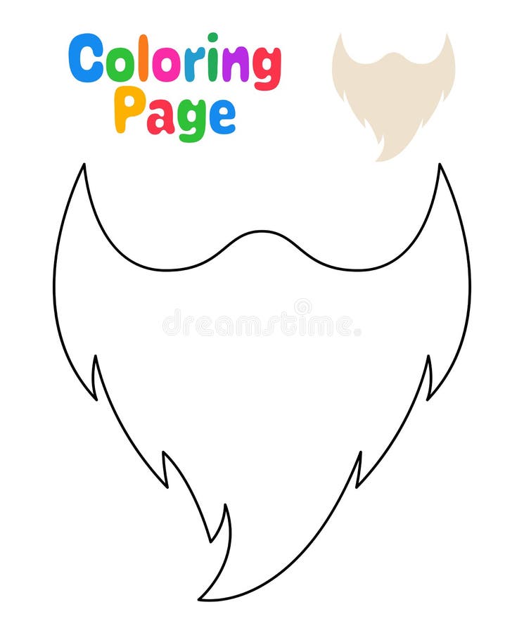 Coloring Page with Beard for Kids Stock Vector - Illustration of book ...