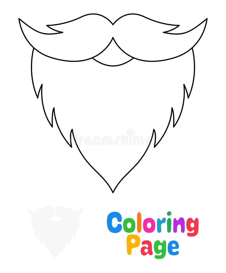 Coloring Page with Beard for Kids Stock Vector - Illustration of draw ...