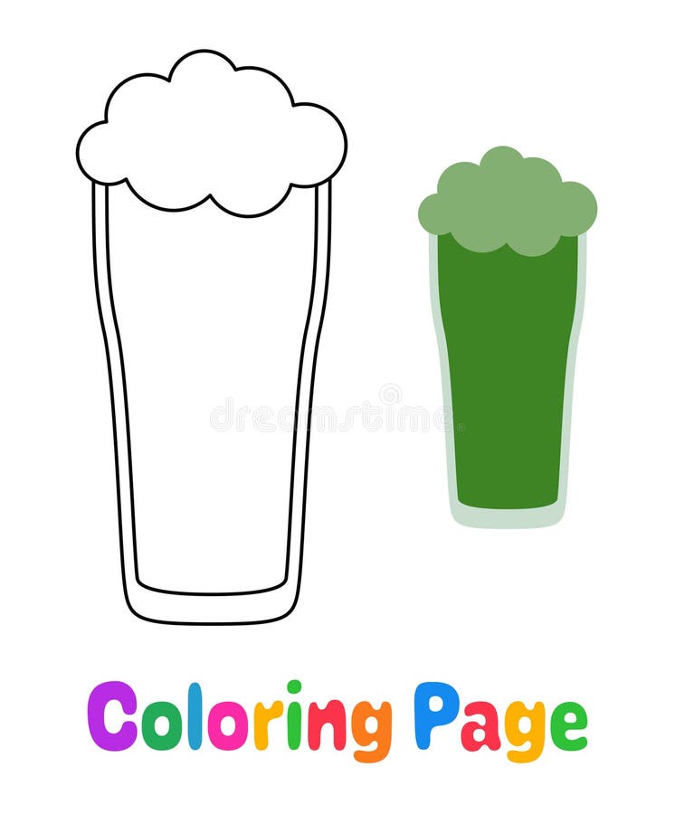 Coloring Page with Beer for Kids Stock Vector - Illustration of foam ...