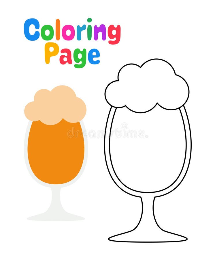 Coloring Page with Beer for Kids Stock Vector - Illustration of print ...