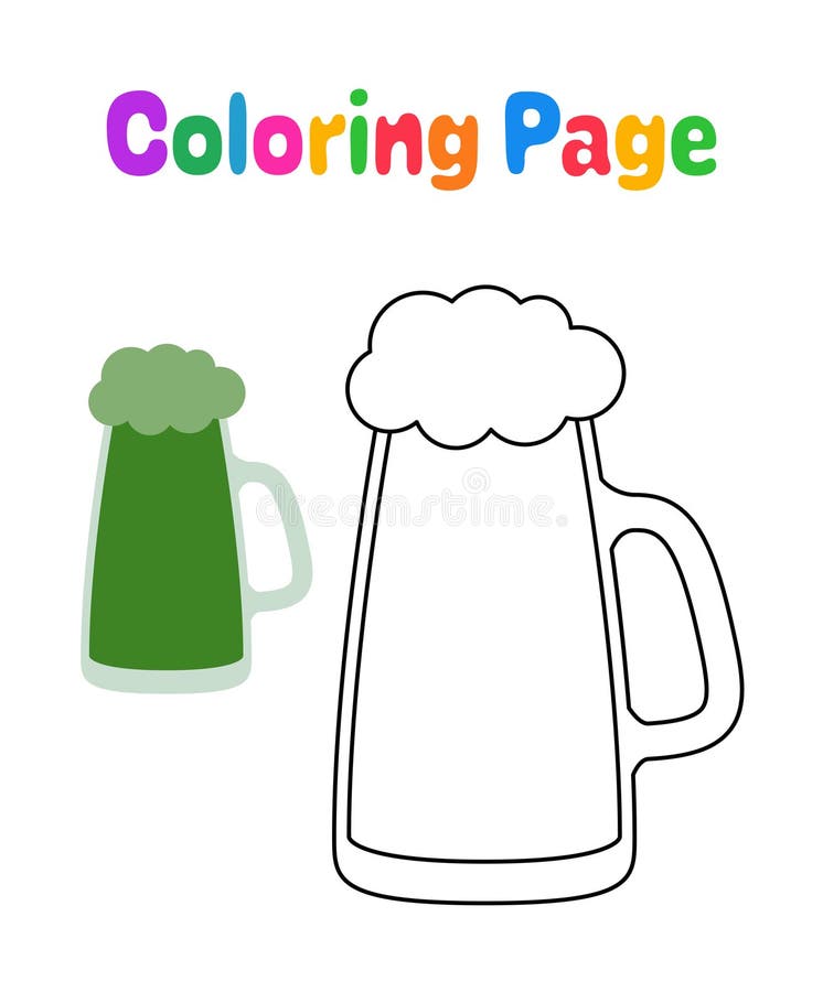 Coloring Page with Beer for Kids Stock Vector - Illustration of present ...