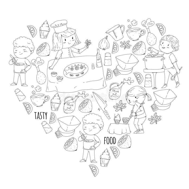 Boy Cooking Coloring Book Stock Illustrations – 92 Boy Cooking Coloring ...