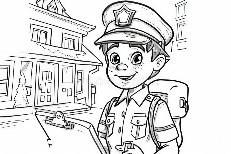 The Young Explorer in Blue stock illustration. Illustration of ...