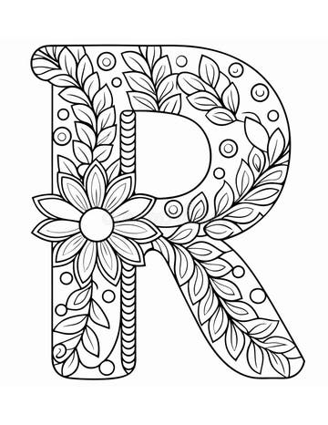 R Mandala Letter Stock Illustrations – 53 R Mandala Letter Stock ...