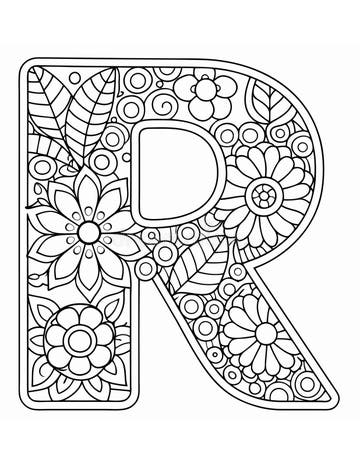 R Mandala Letter Stock Illustrations – 53 R Mandala Letter Stock ...