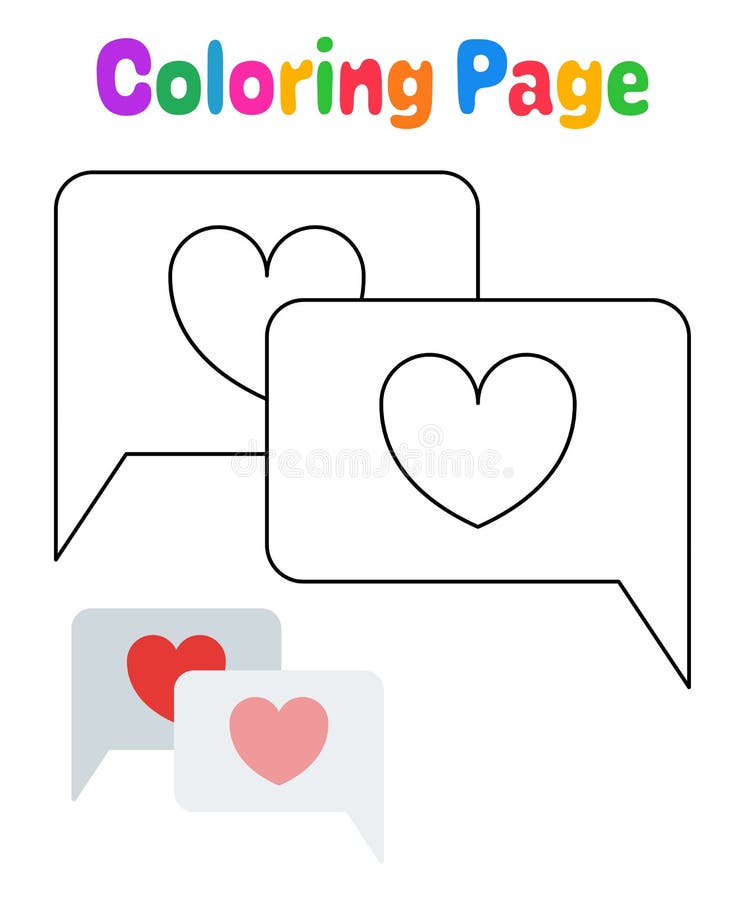 Coloring Page with Chat Bubble for Kids Stock Vector - Illustration of ...