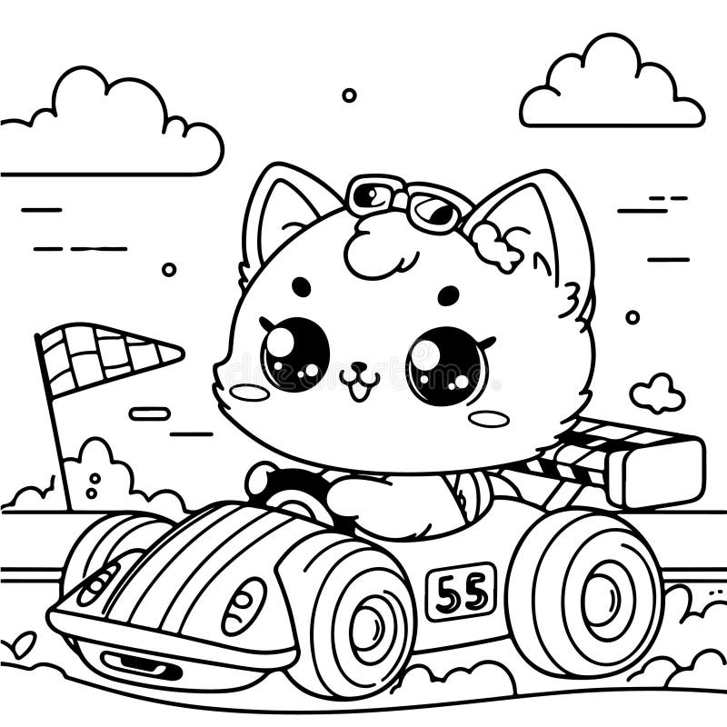 Cute Cat Cartoon Driving Car Stock Illustrations – 324 Cute Cat Cartoon ...