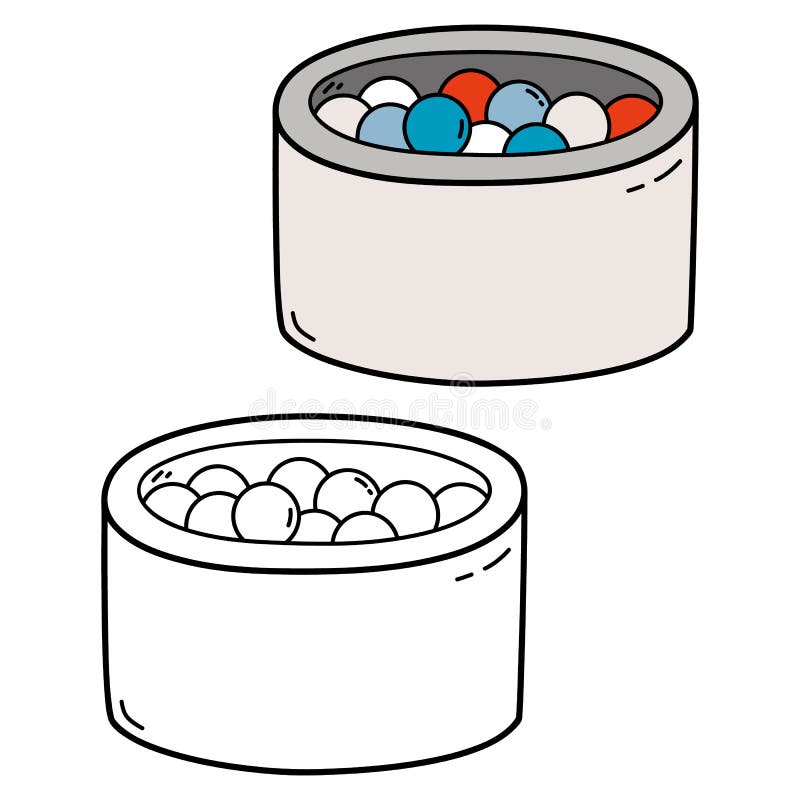 Coloring Page of Doodle Ball Pool Stock Vector - Illustration of ...