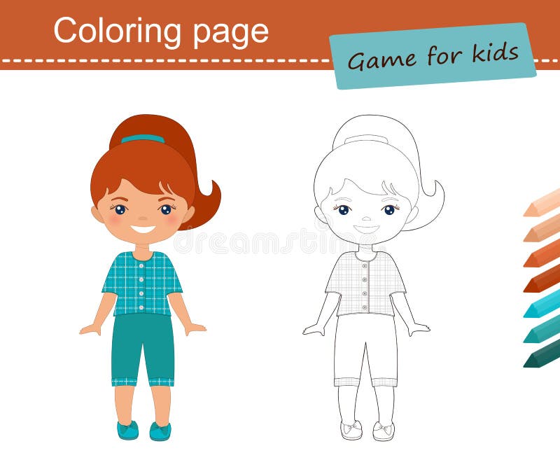 1457 Coloring Page. Educational Game for Children. Flat Cartoon Style ...