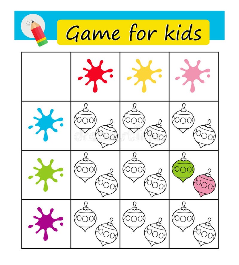 Coloring Page. Educational Game for Kids Stock Vector - Illustration of ...