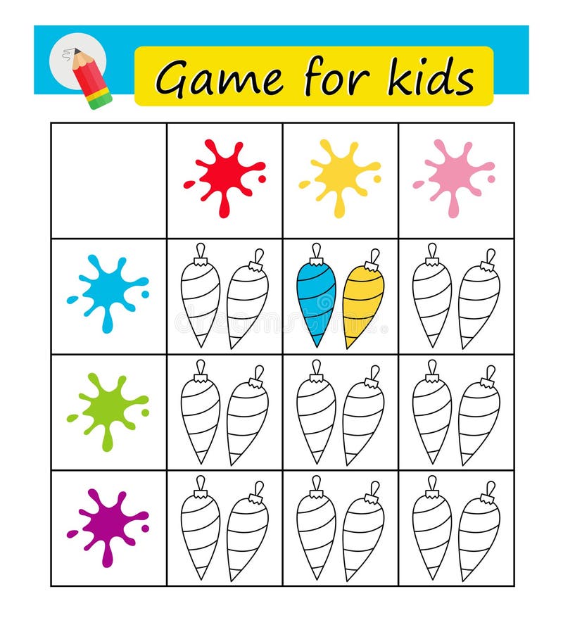 Fun Game. Coloring Pages for Kids. Vector Illustration. Stock Vector ...