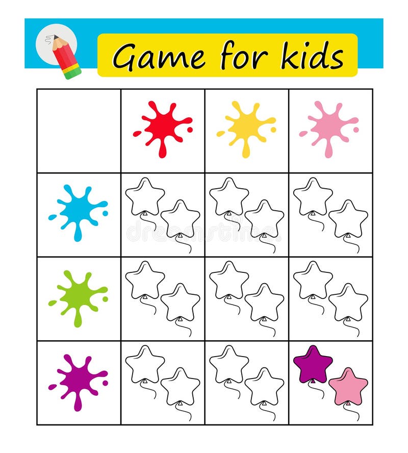 Fun Game. Coloring Pages for Kids. Vector Illustration. Stock Vector ...