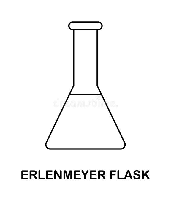 Coloring Page with Erlenmeyer Flask for Kids Stock Vector ...