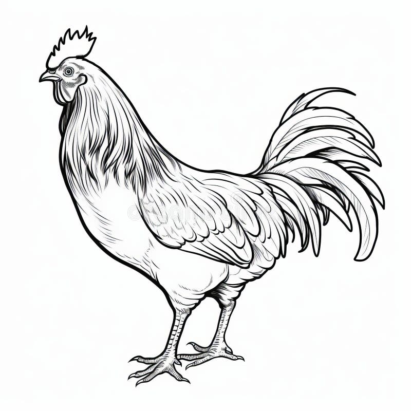 Rooster Portraits: Animal Images for Coloring in Raymond Pettibon Style ...