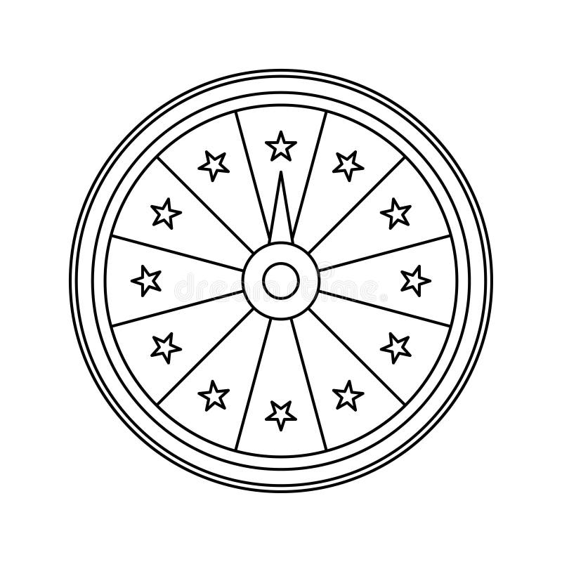 Coloring Page with Fortune Wheel for Kids Stock Vector - Illustration ...