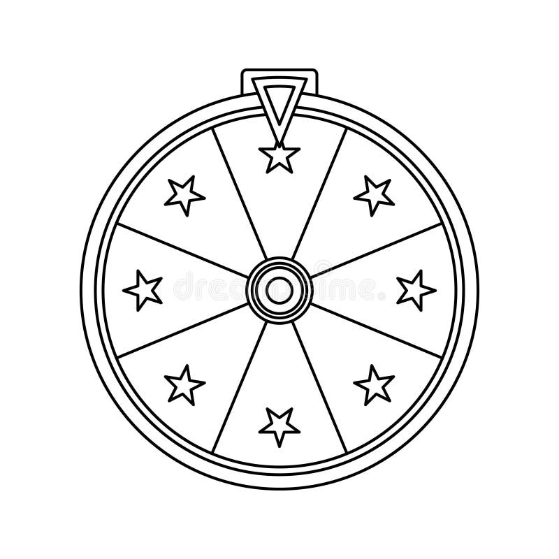 Coloring Page with Fortune Wheel for Kids Stock Vector - Illustration ...