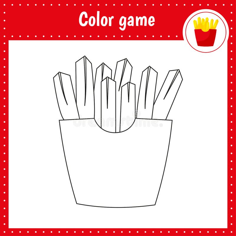 Coloring Page of a Fried Potato for Kids Activity. Stock Vector ...