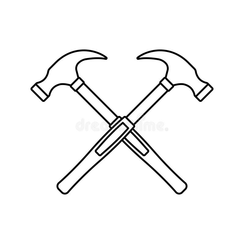 Coloring Page with Hammer for Kids Stock Vector - Illustration of page ...