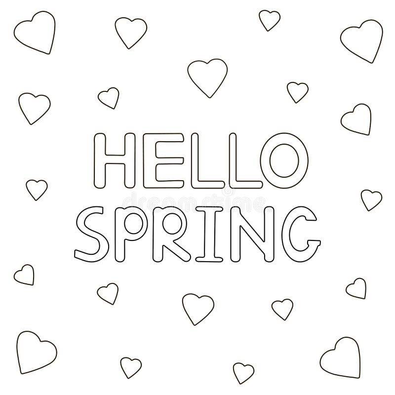 Coloring Page with Hand Drawn Text Stock Illustration - Illustration of ...