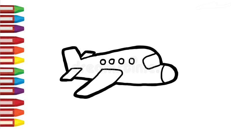 Coloring Page Illustration Air Plane Stock Illustration - Illustration ...
