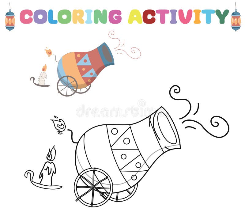 Islamic Coloring Page for Adults and Kids Stock Vector - Illustration ...