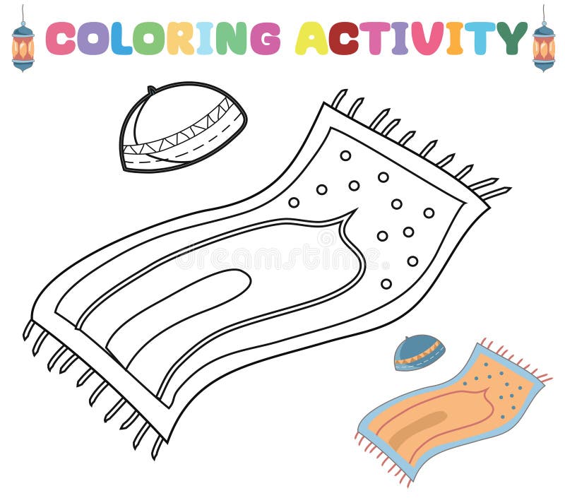 Islamic Coloring Page for Adults and Kids Stock Vector - Illustration ...