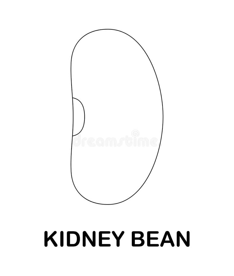 Coloring Page with Kidney Bean for Kids Stock Vector - Illustration of ...