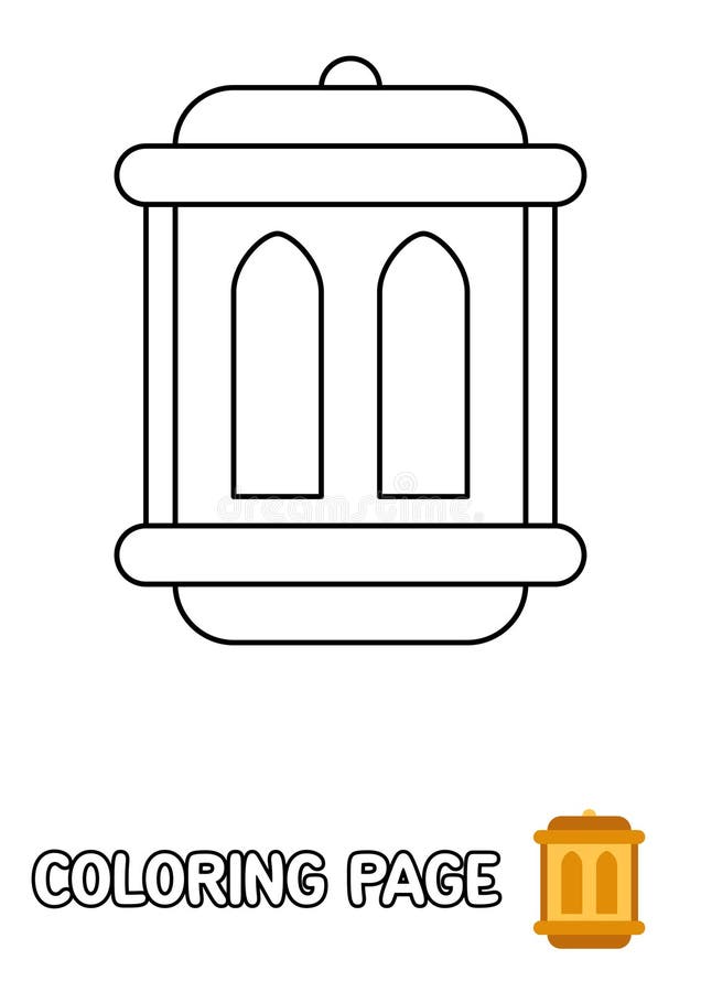 Coloring Page with Lantern for Kids Stock Vector - Illustration of ...