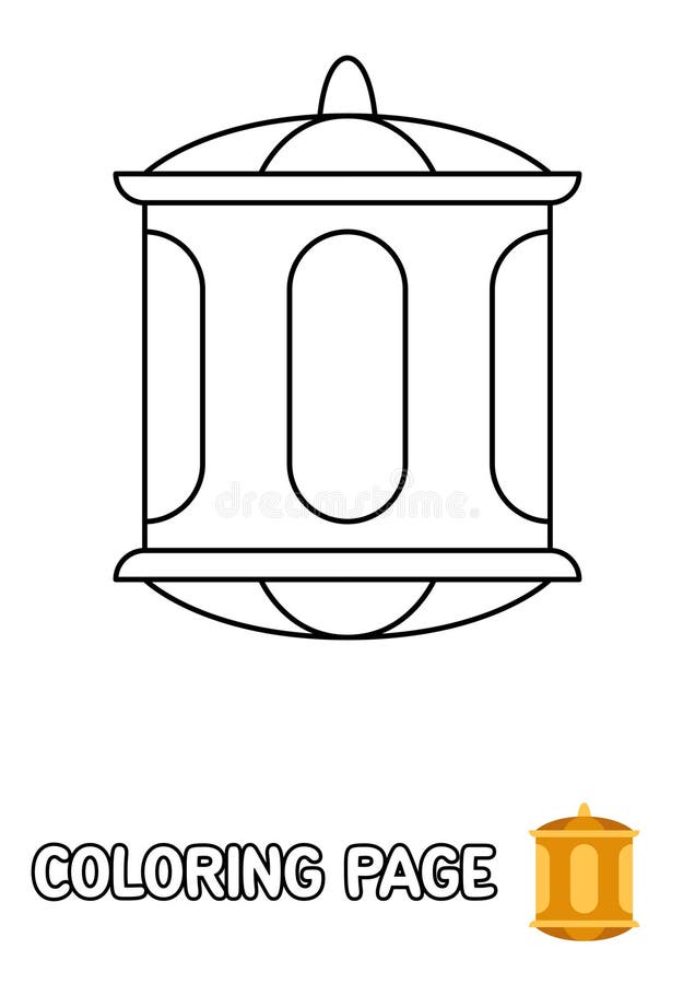 Coloring Page with Lantern for Kids Stock Vector - Illustration of ...