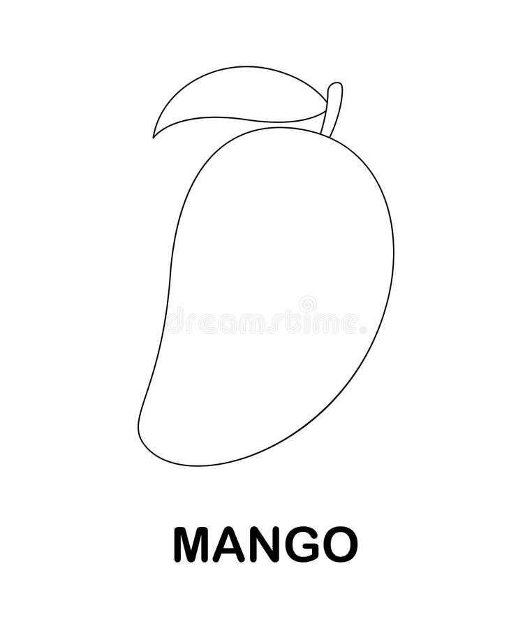 Coloring Page with Mango for Kids Stock Vector - Illustration of ...