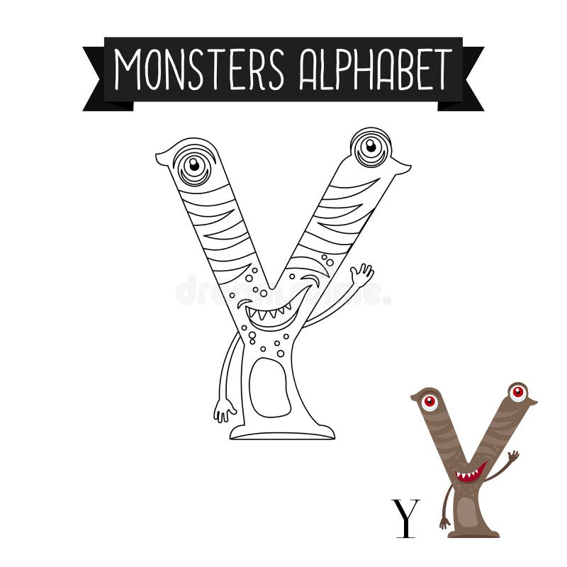 Coloring Page Monsters Alphabet Letter C Stock Vector - Illustration of ...