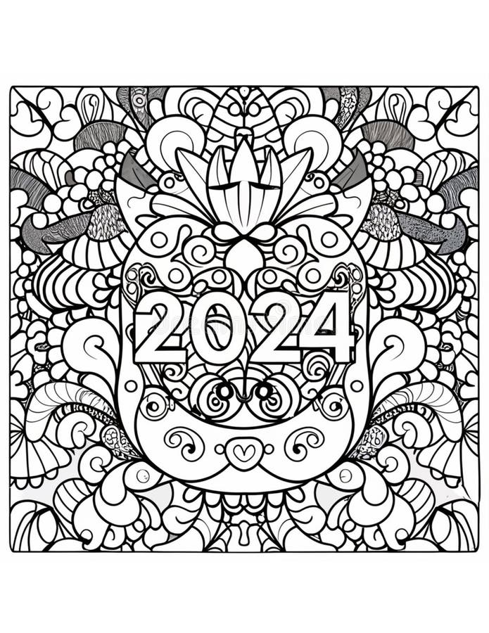 2024 Coloring Pages Stock Illustrations – 22 2024 Coloring Pages Stock ...