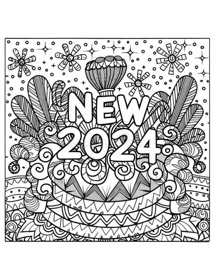 2024 Coloring Pages Stock Illustrations – 22 2024 Coloring Pages Stock ...