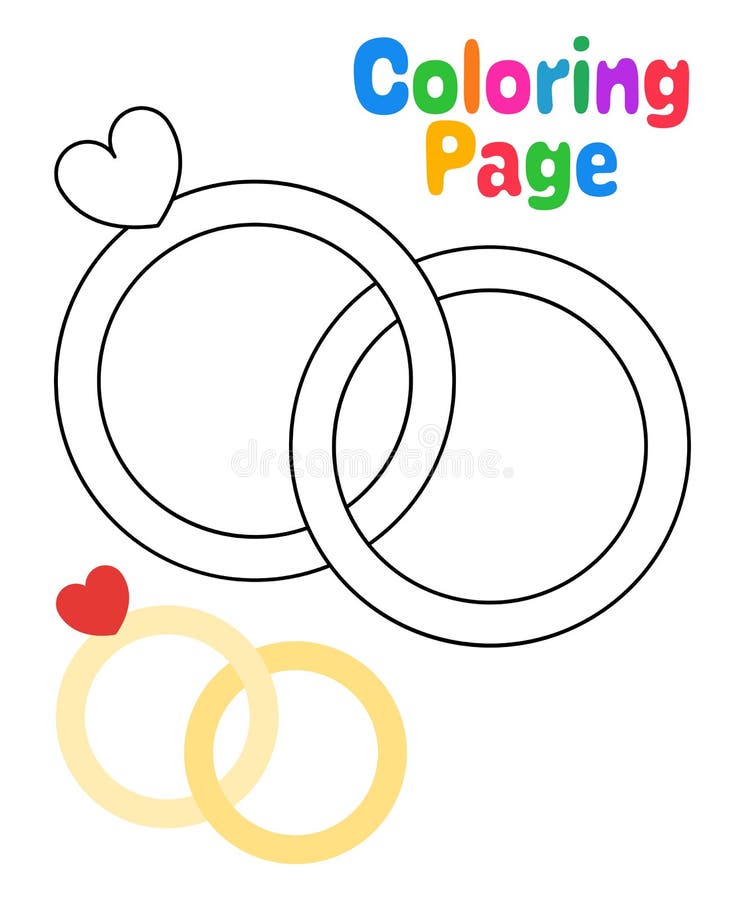Coloring Page with Ring for Kids Stock Vector - Illustration of gold ...