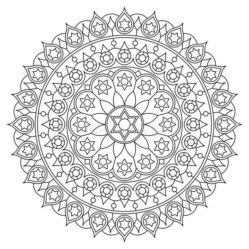 Mystical Mandala with Six-pointed Star. Vector Design in Dusty Rose ...