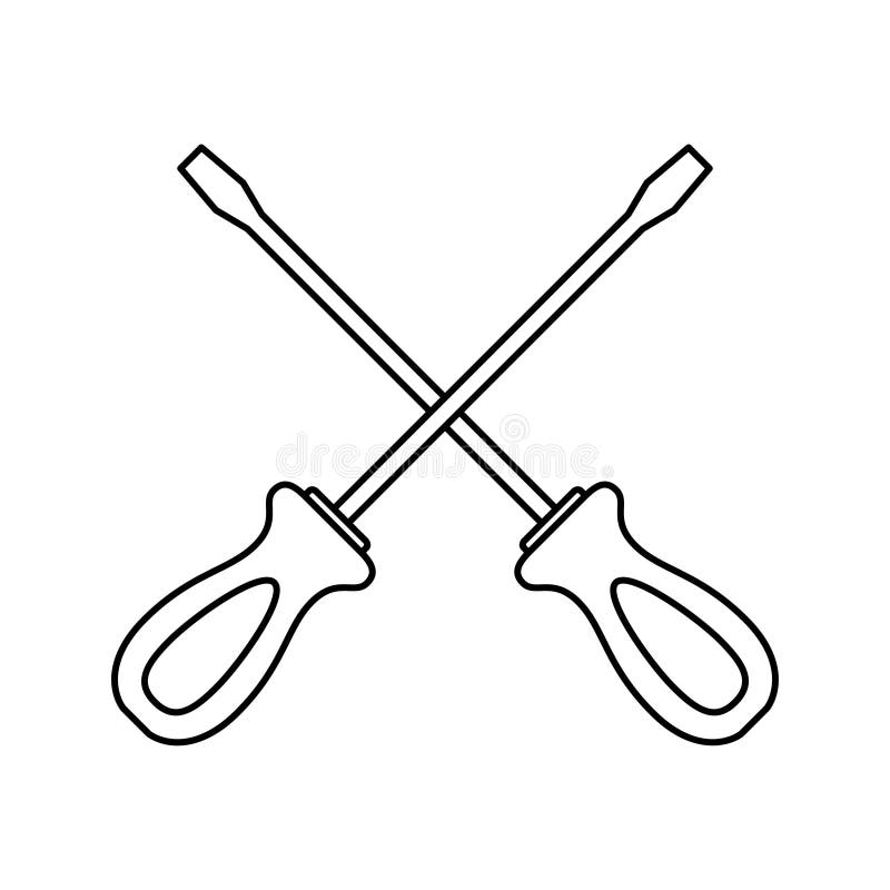 Coloring Page with Screwdriver for Kids Stock Vector - Illustration of ...