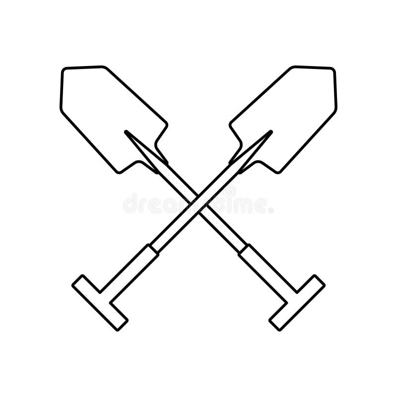 Coloring Page with Shovel for Kids Stock Vector - Illustration of happy ...