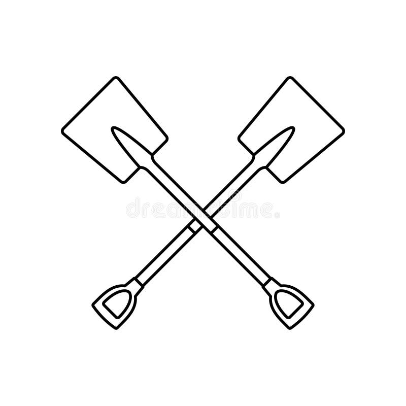 Coloring Page with Shovel for Kids Stock Vector - Illustration of ...