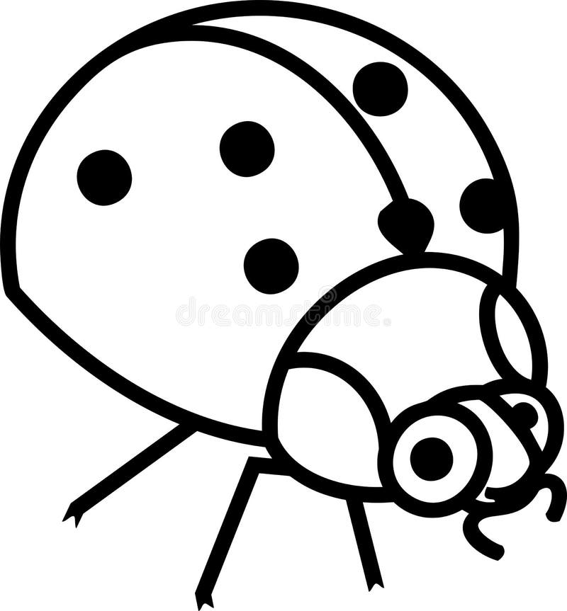 Coloring Page. Stylized Cartoon Ladybird Stock Vector - Illustration of ...
