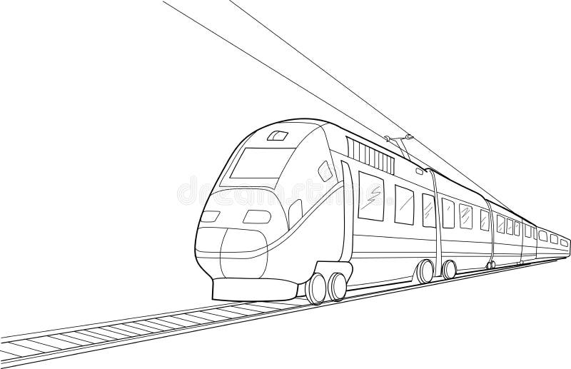 Coloring Page - Train - Illustration for the Children Stock ...