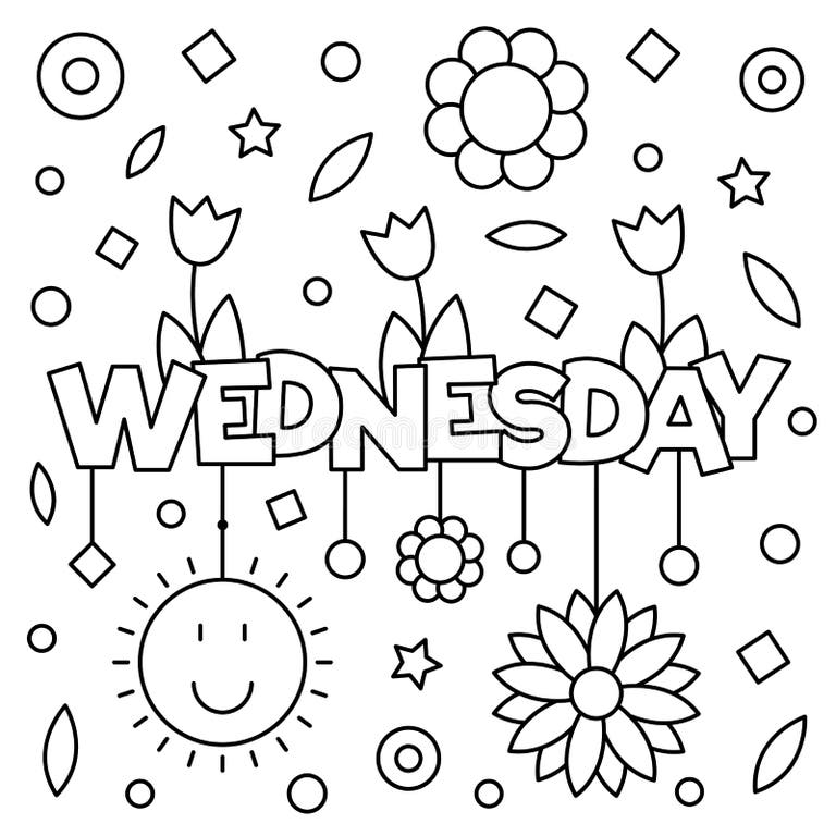 Cartoon Wednesday Coloring Page Stock Illustrations – 6 Cartoon ...