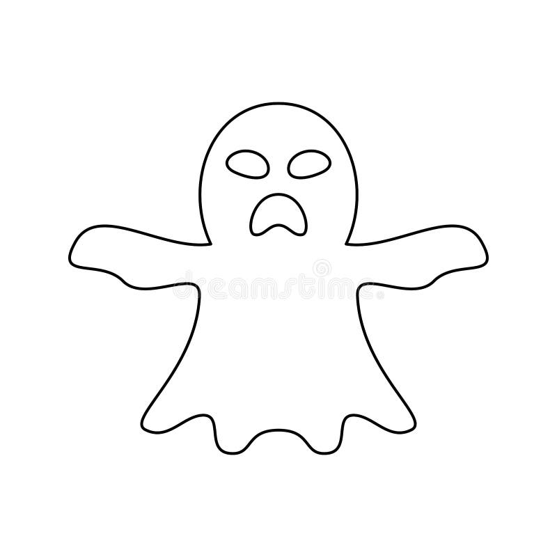 Coloring Page with Whisper Ghost for Kids Stock Vector - Illustration ...