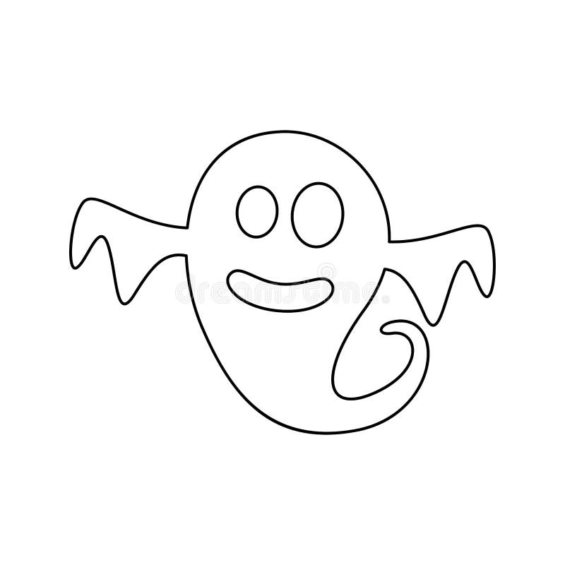 Coloring Page with Whisper Ghost for Kids Stock Vector - Illustration ...