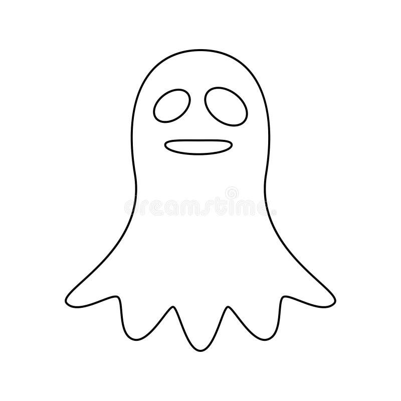 Coloring Page with Whisper Ghost for Kids Stock Vector - Illustration ...
