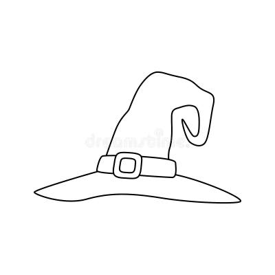 Coloring Page with Wizard Hat for Kids Stock Vector - Illustration of ...