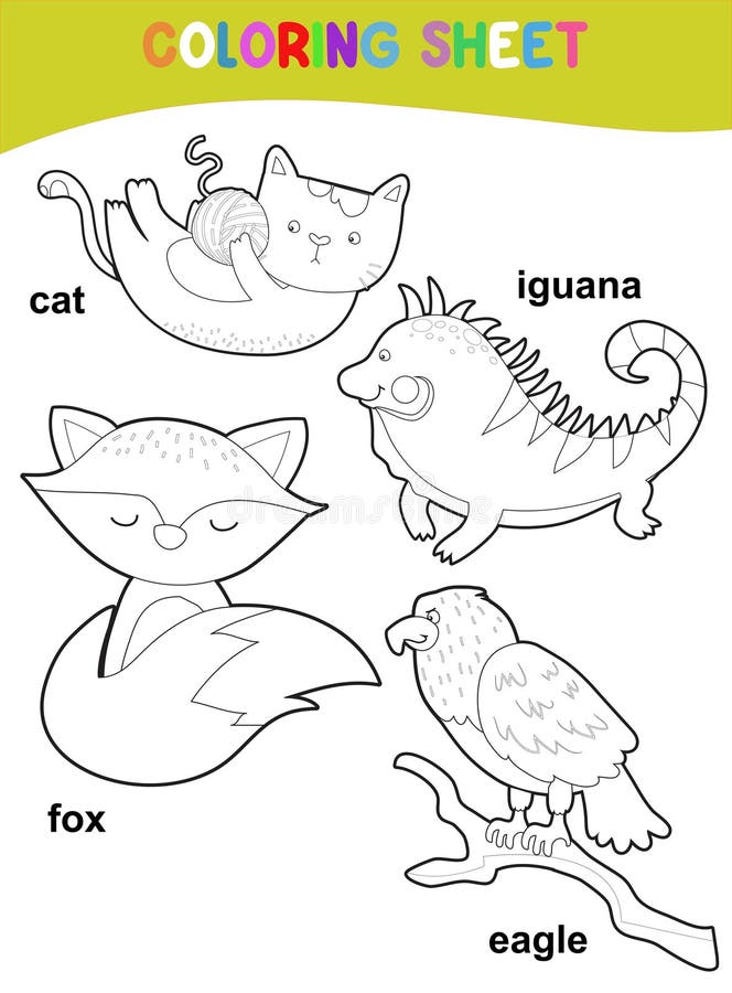 Coloring Worksheet Page. Educational Printable Coloring Worksheet Stock ...