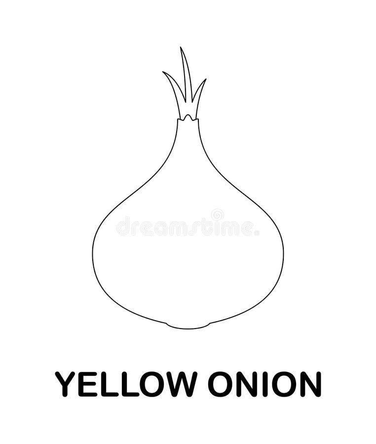 Coloring Page with Yellow Onion for Kids Stock Vector - Illustration of ...