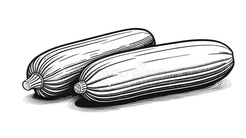 Coloring Page - Zucchini, Coloring Book Style, Stock Illustration ...