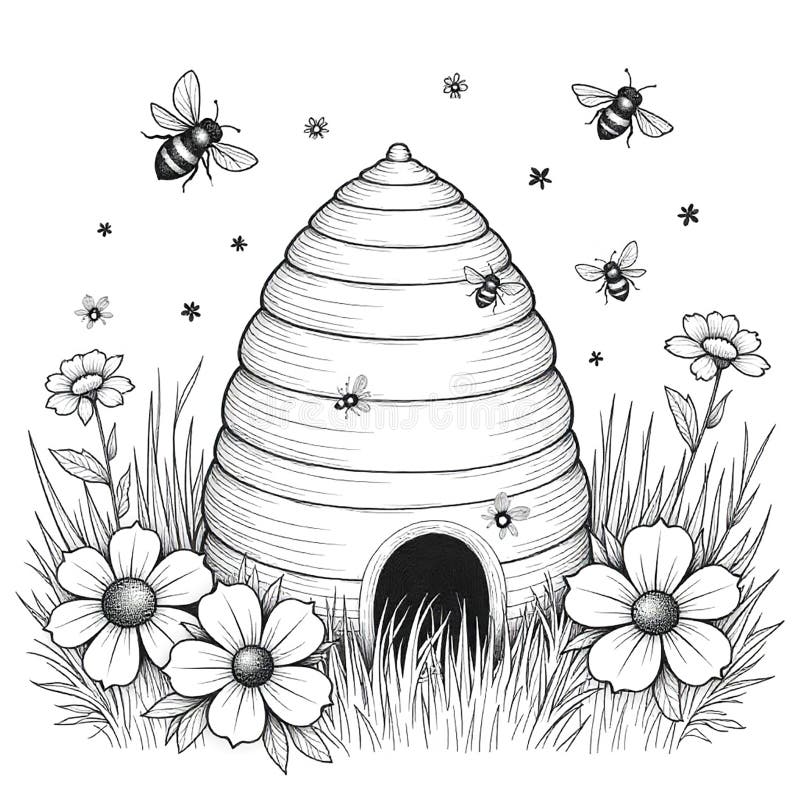 Beehive Drawing Stock Illustrations – 6,326 Beehive Drawing Stock ...